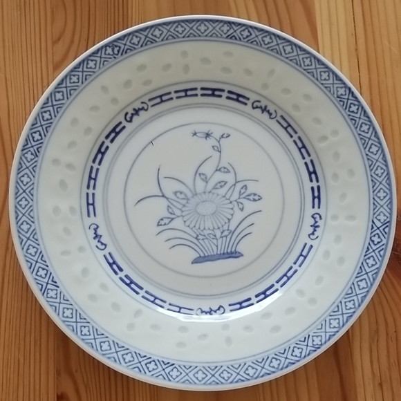 Dining | Blue And White Rice Pattern Chinease Plates | Poshmark